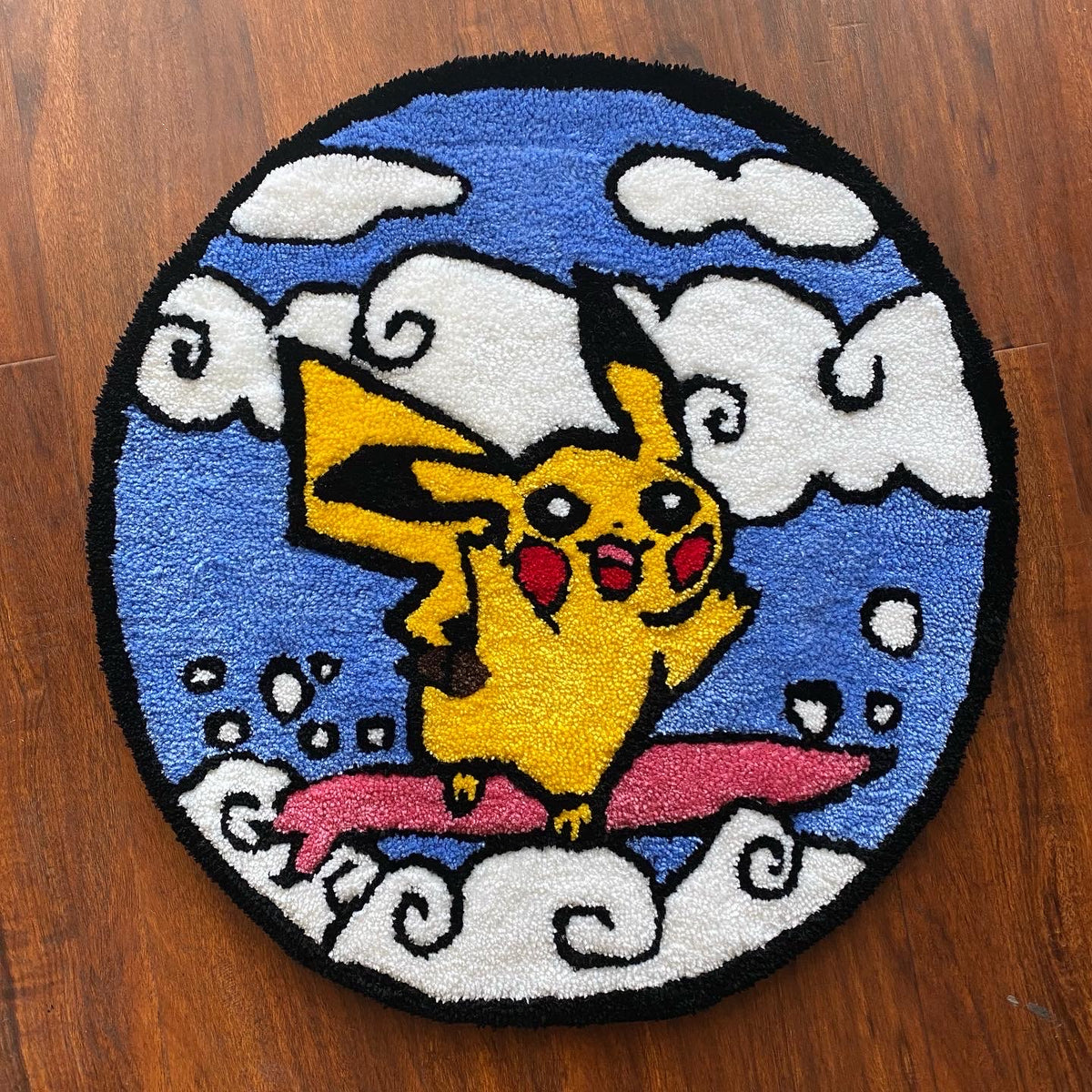 Surfing Pikachu Tufted Rug – CardboardTherapy